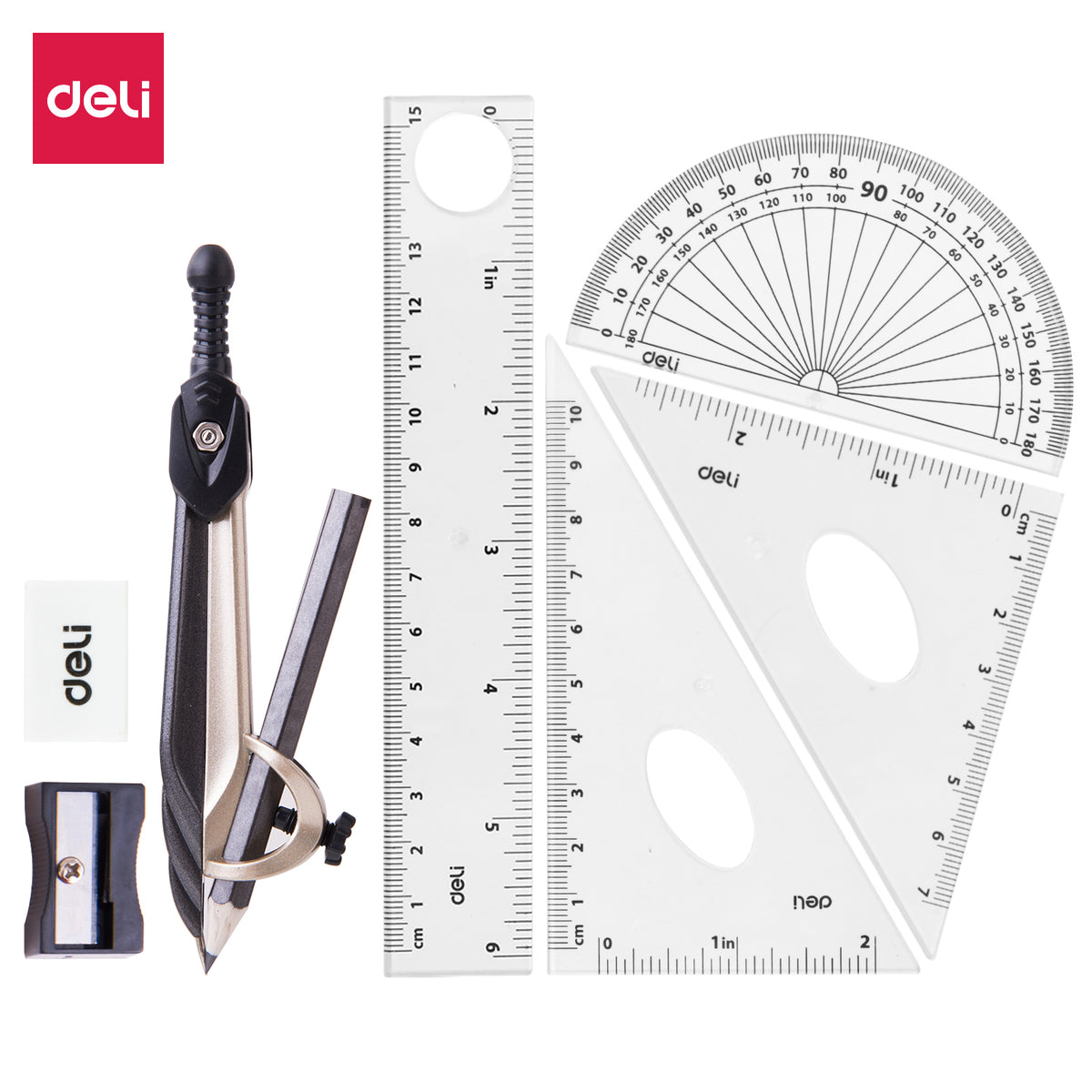 Compasso - conjunto de 8 peças de metal Deli EG30404_PS (misto) 12pic ...