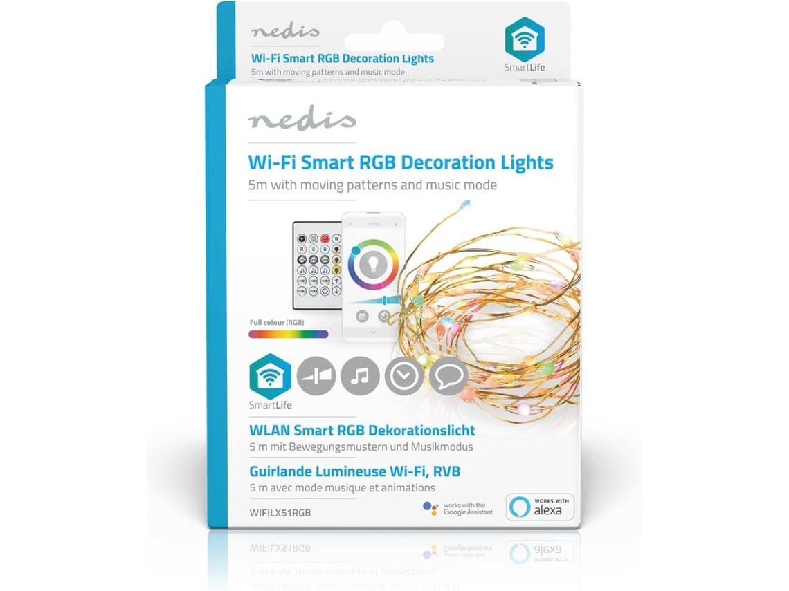 FITA LED WIFI NEDIS 5M – ILUMINAÇÃO RGB INTELIGENTE COM CONTROLE REMOT ...