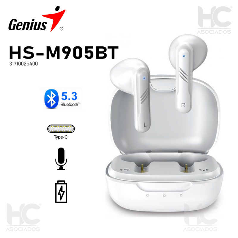 EARBUDS GENIUS HS-M905BT BRANCO – Ta Cuiar